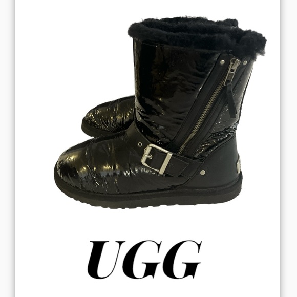 UGG | Shoes | Authentic Ugg Shiny Black Winter Boots Sz 9 Euro 4 | Poshmark